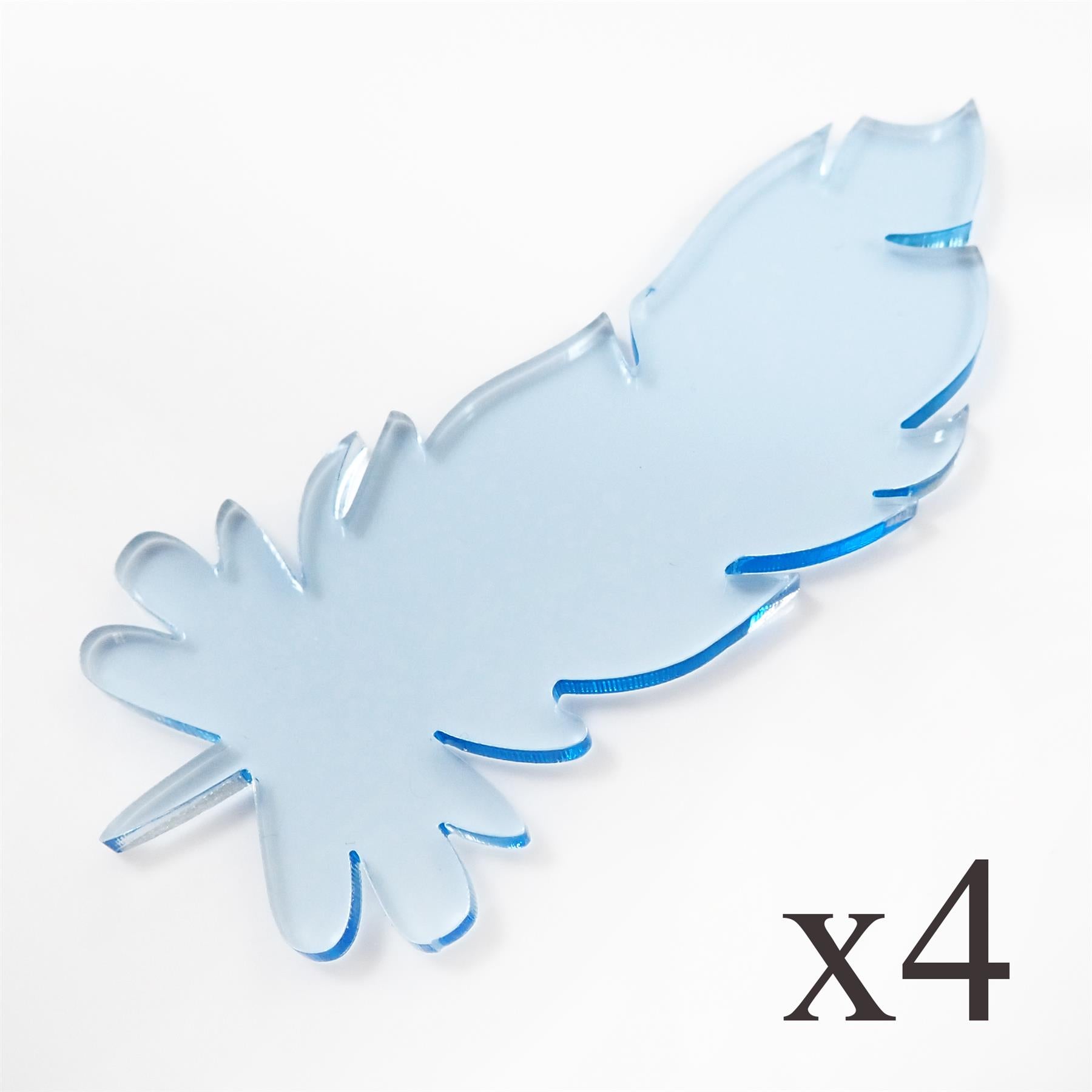Glass Look Cast Acrylic Feather Decorations, 100mm (Style 7) (Pack of ...