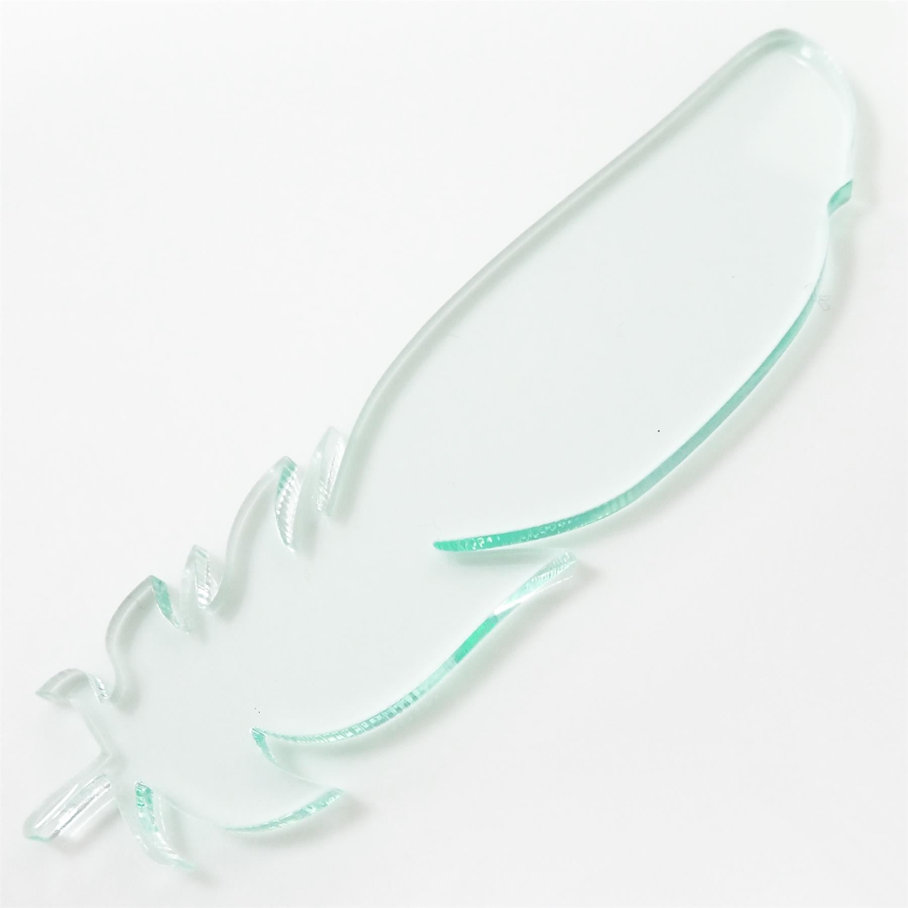 Glass Look Cast Acrylic Feather Decorations, 100mm (Style 1) (Pack of ...