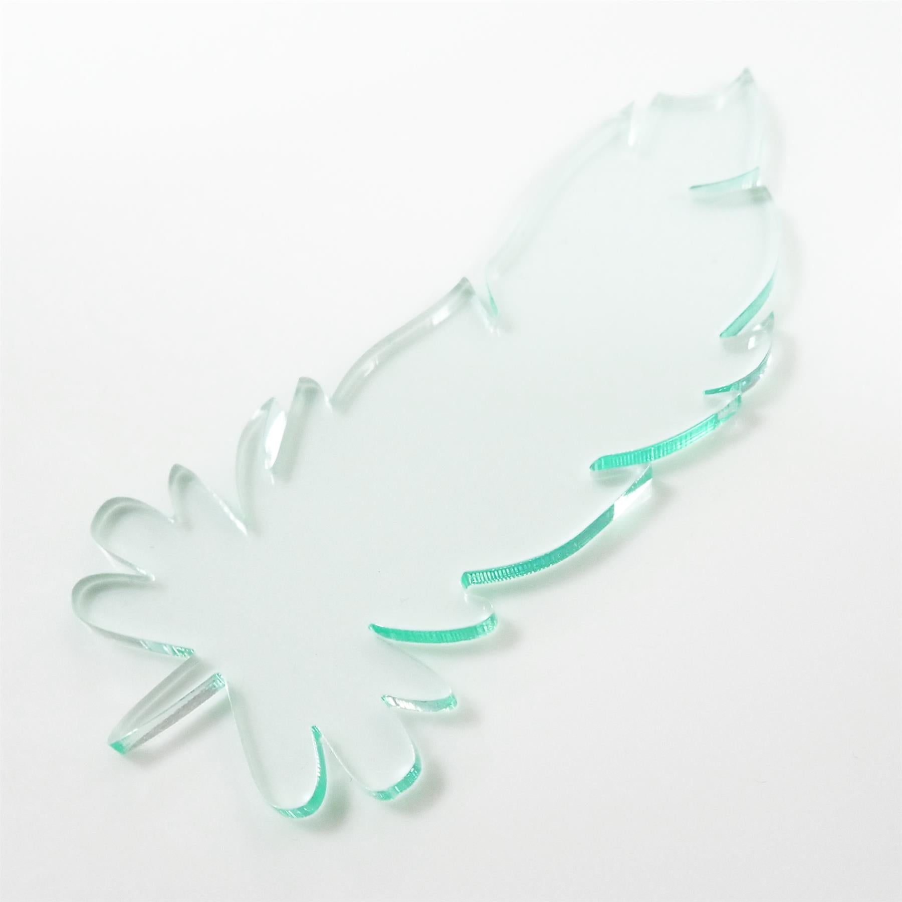 Glass Look Cast Acrylic Feather Decorations, 100mm (Style 7) (Pack of ...
