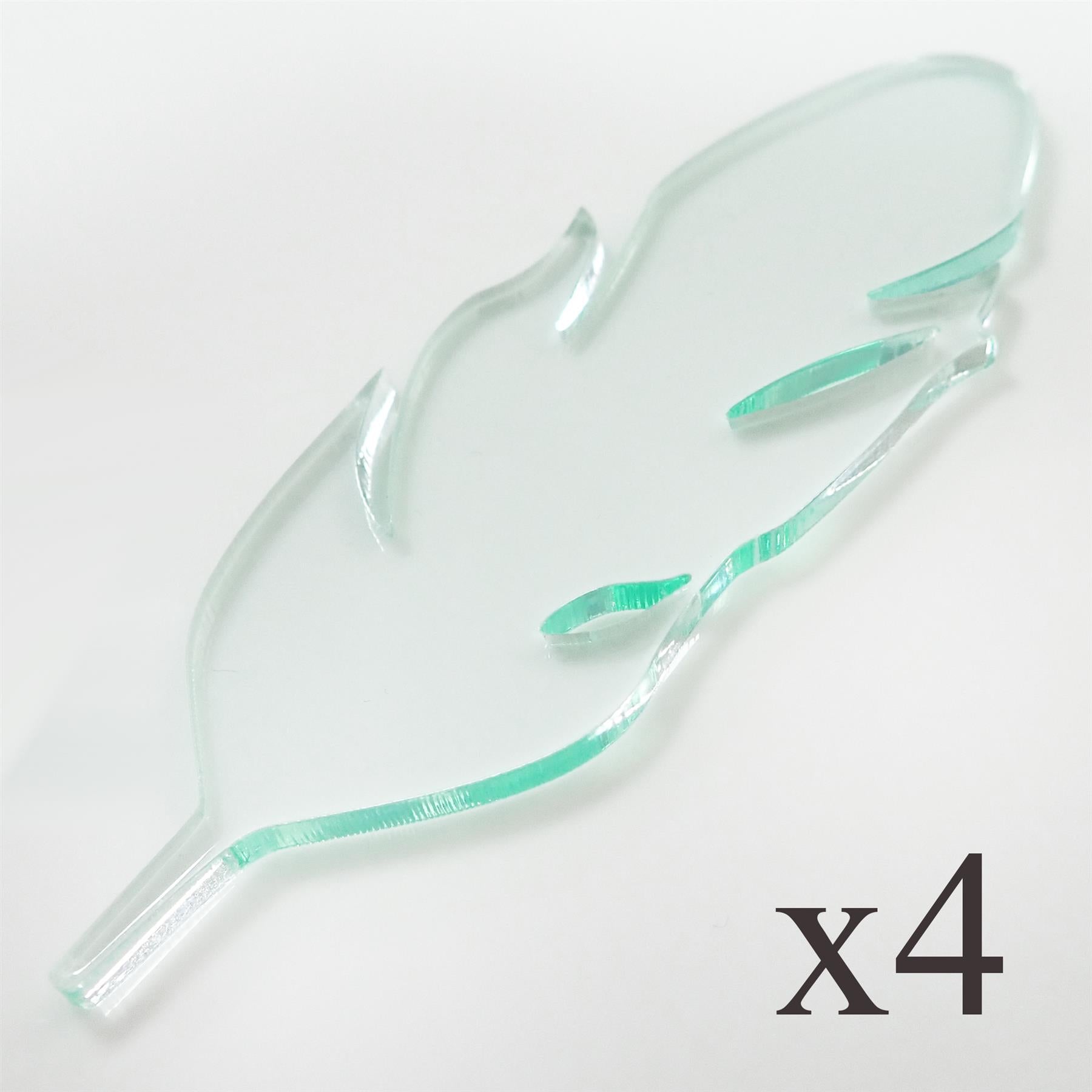 Glass Look Cast Acrylic Feather Decorations, 100mm (Style 3) (Pack of ...