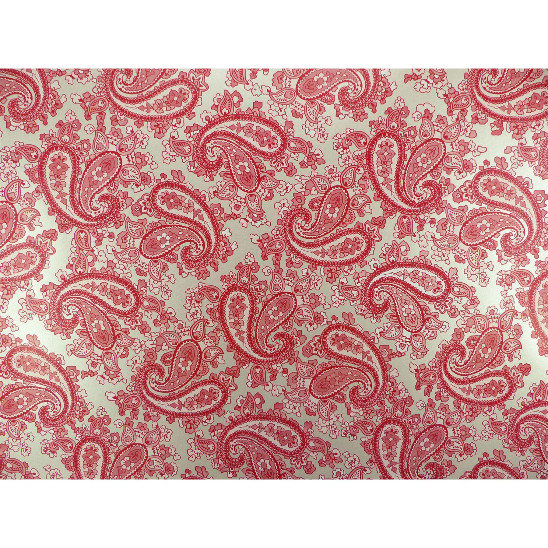 Silver Backed Red Paisley Paper Guitar Body Decal - 420x295mm – Rothko ...