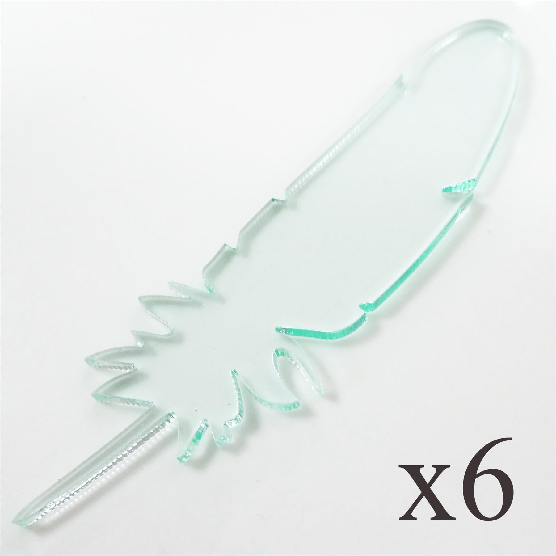 Glass Look Cast Acrylic Feather Decorations, 100mm (Style 10) (Pack of ...