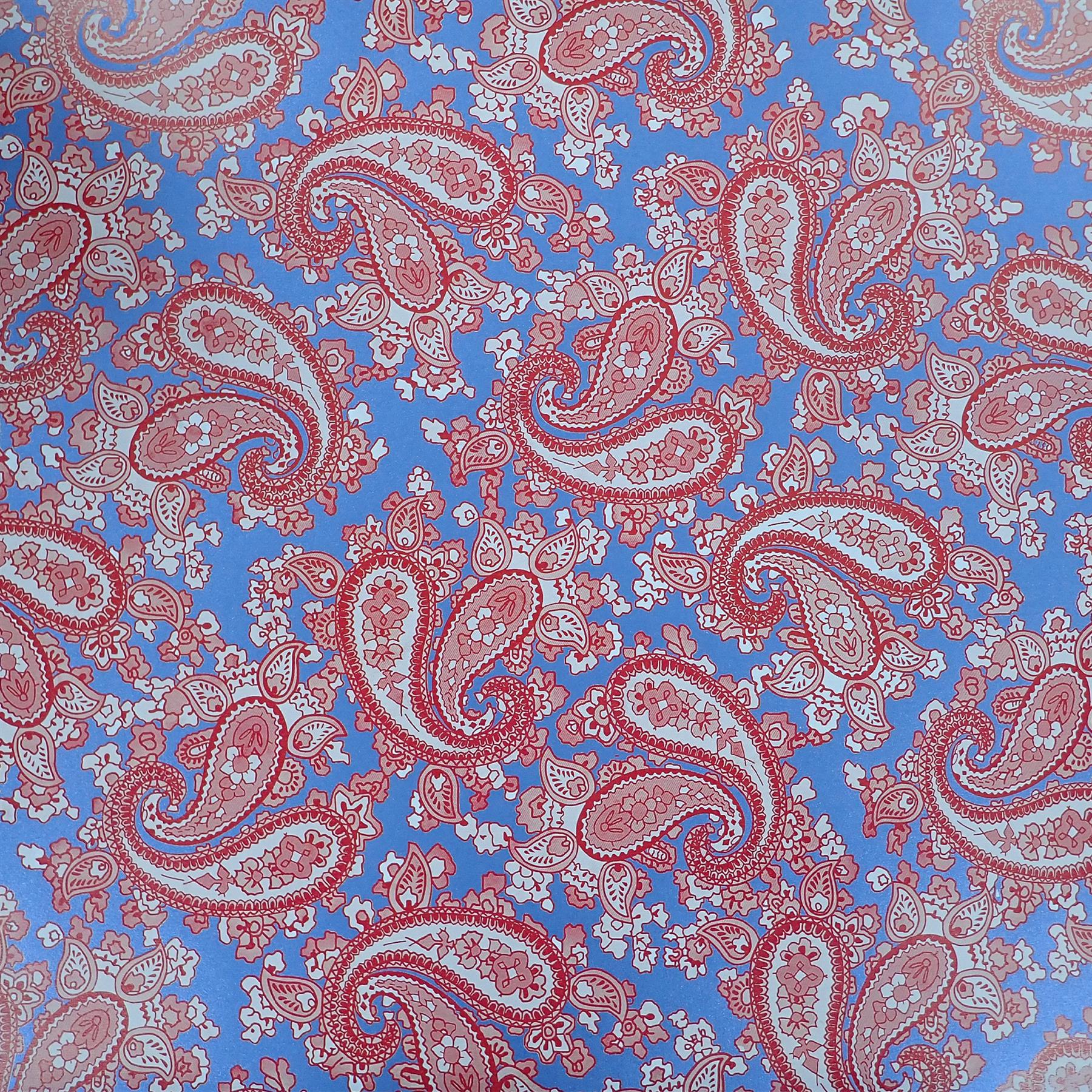 Blue Backed Red Paisley Paper Guitar Body Decal - 420x295mm – Rothko ...