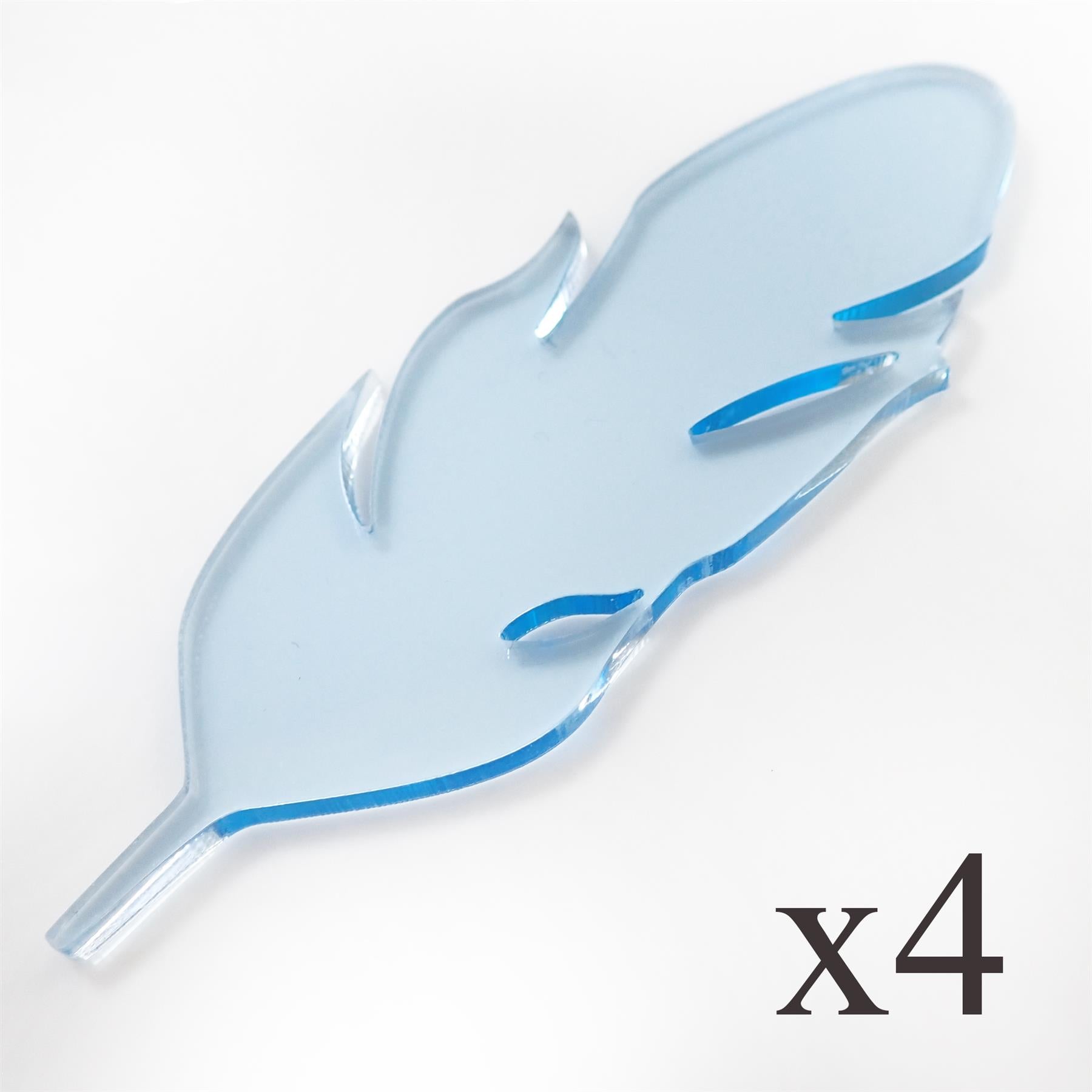 Glass Look Cast Acrylic Feather Decorations, 100mm (Style 3) (Pack of ...