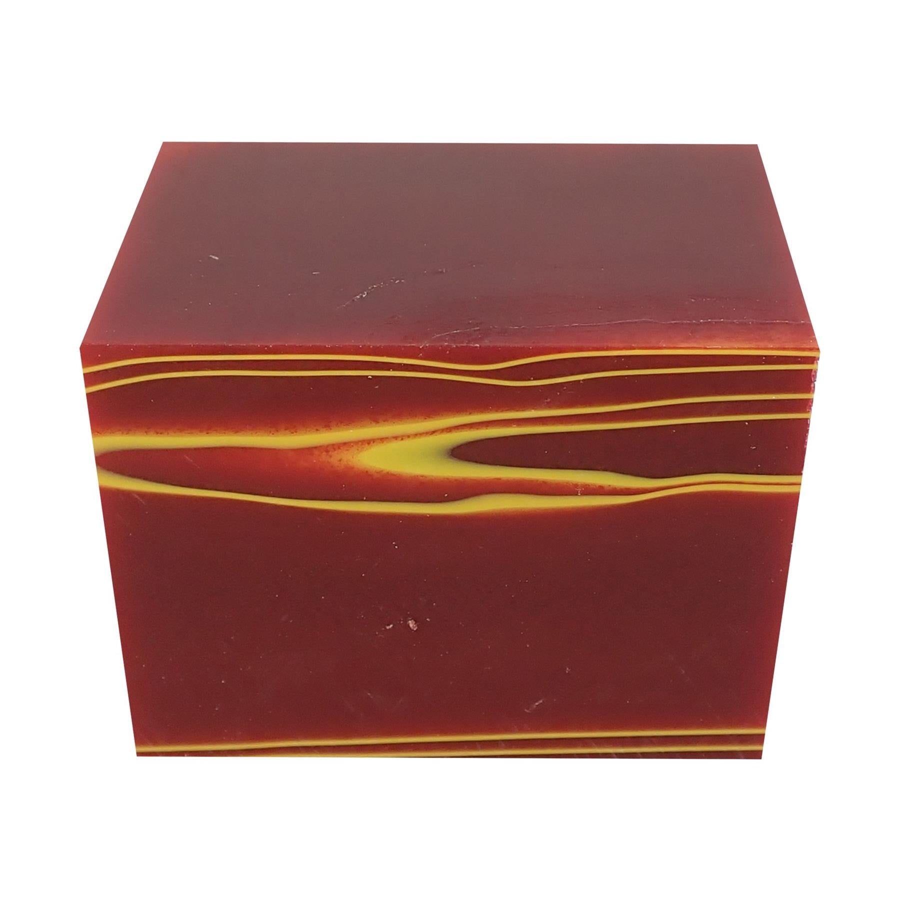 Red Harvest Abstract Kirinite Acrylic Block - 64x42x42mm – Rothko and Frost
