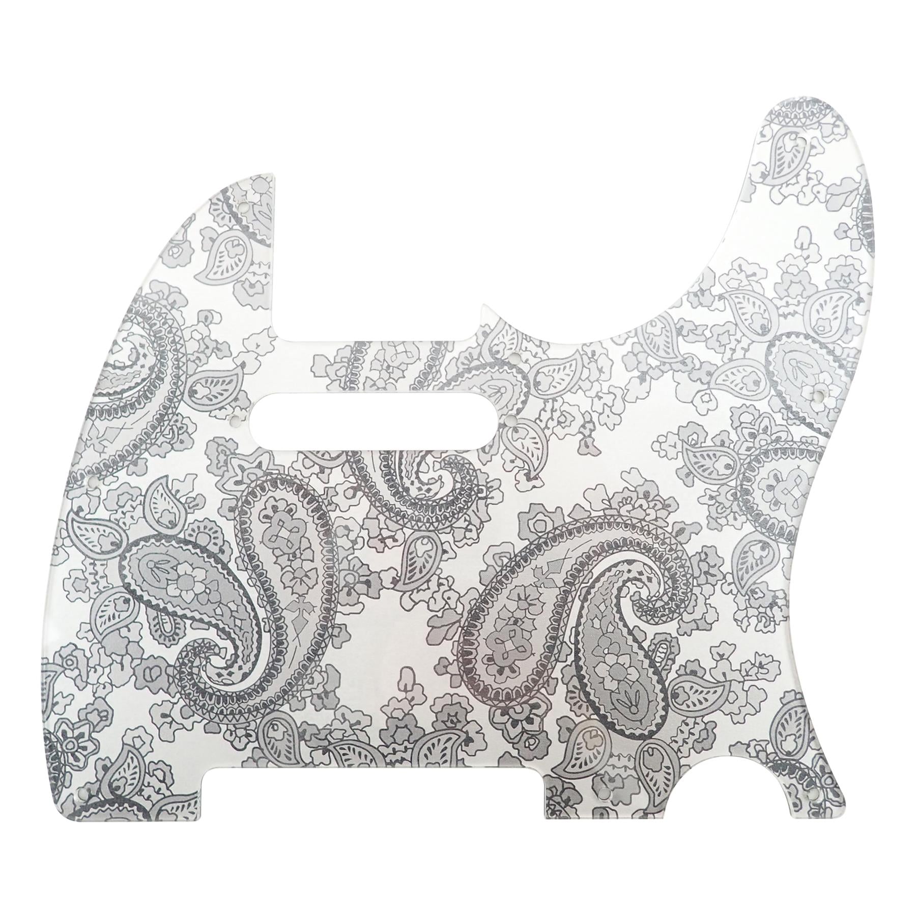 Silver Backed Black Paisley Acrylic Telecaster Guitar Pickguard ...
