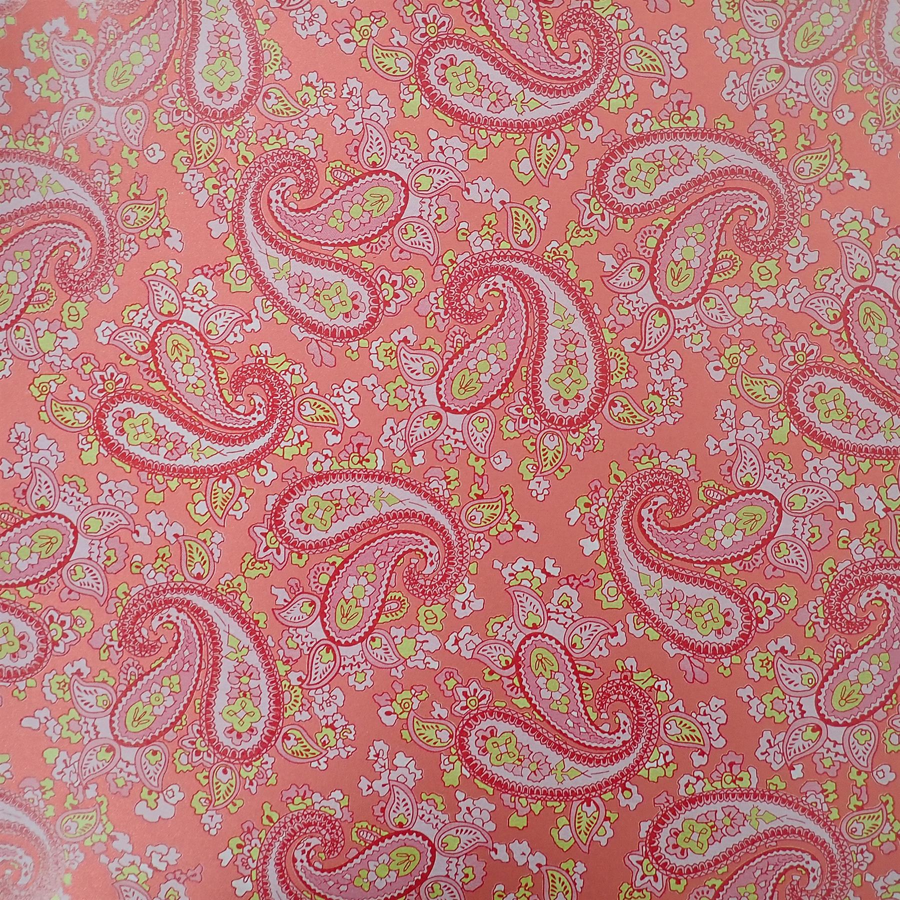 Red Backed Pink Paisley Paper Guitar Body Decal - 420x295mm – Rothko ...