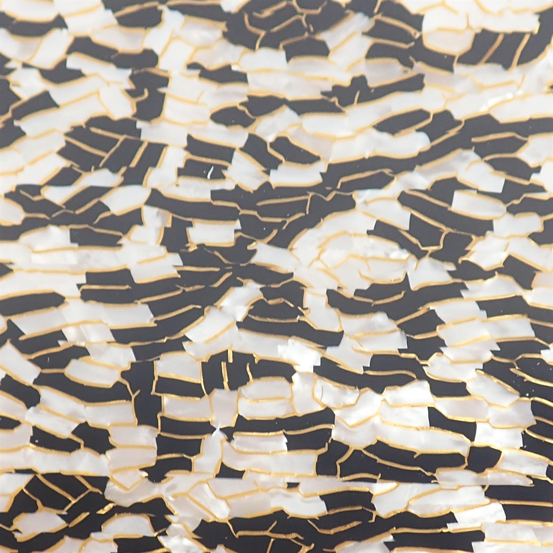 Black and White Crackle Celluloid Laminate Cast Acrylic Sheet (3mm thi ...