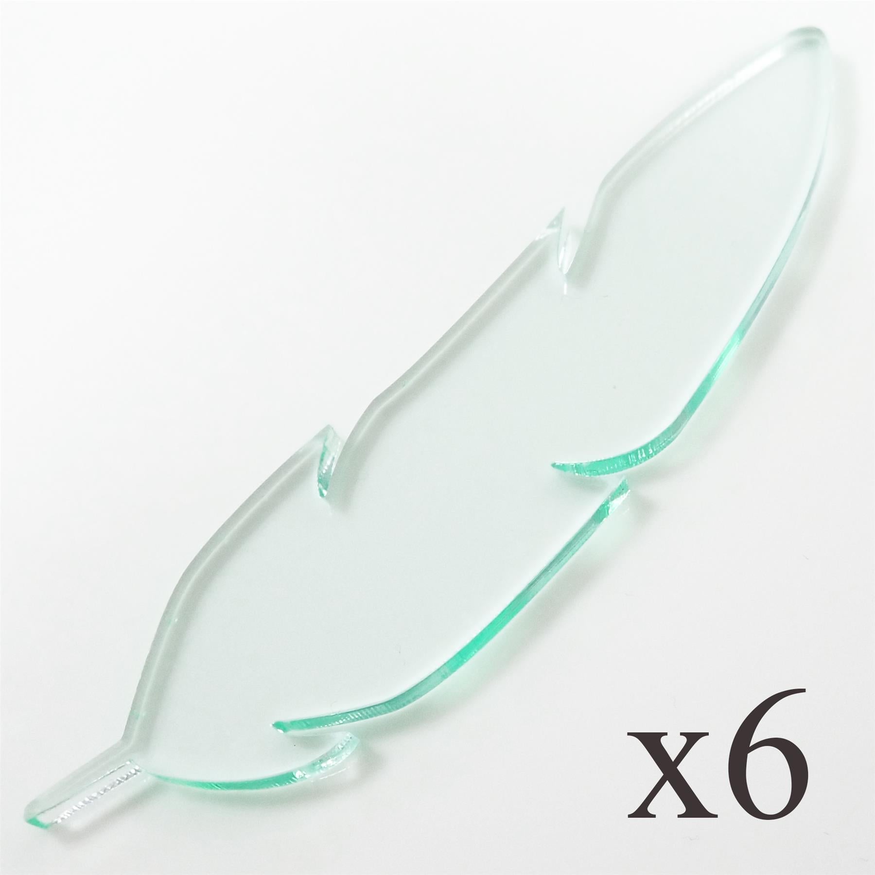 Glass Look Cast Acrylic Feather Decorations, 100mm (Style 8) (Pack of ...