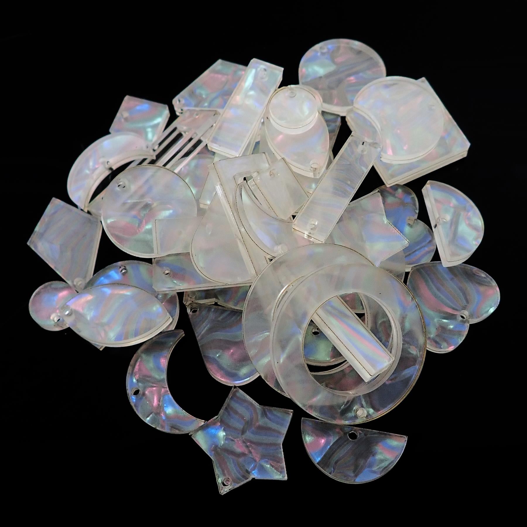 White Laminated Celluloid Jewellery Making Shapes - 10-33mm, Set of 46 ...