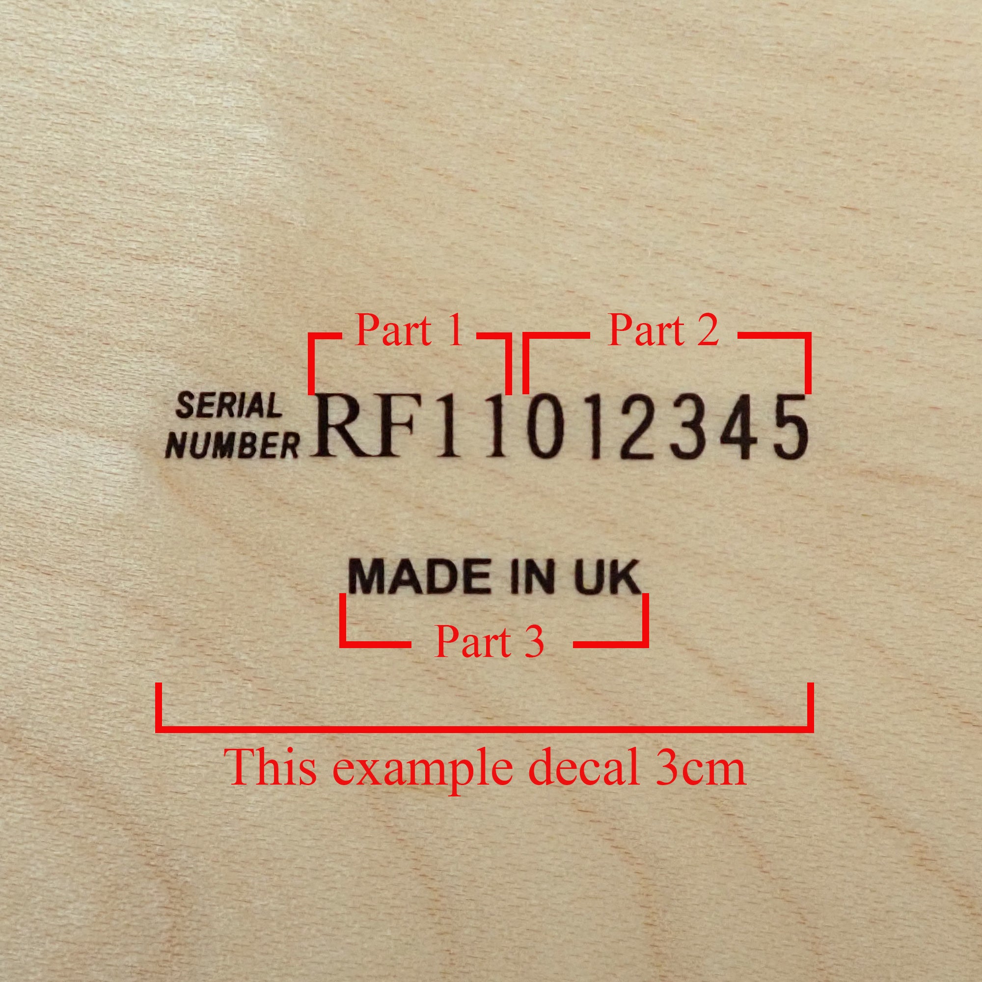 Custom Serial Number Guitar Headstock Waterslide Decal Transfer ...
