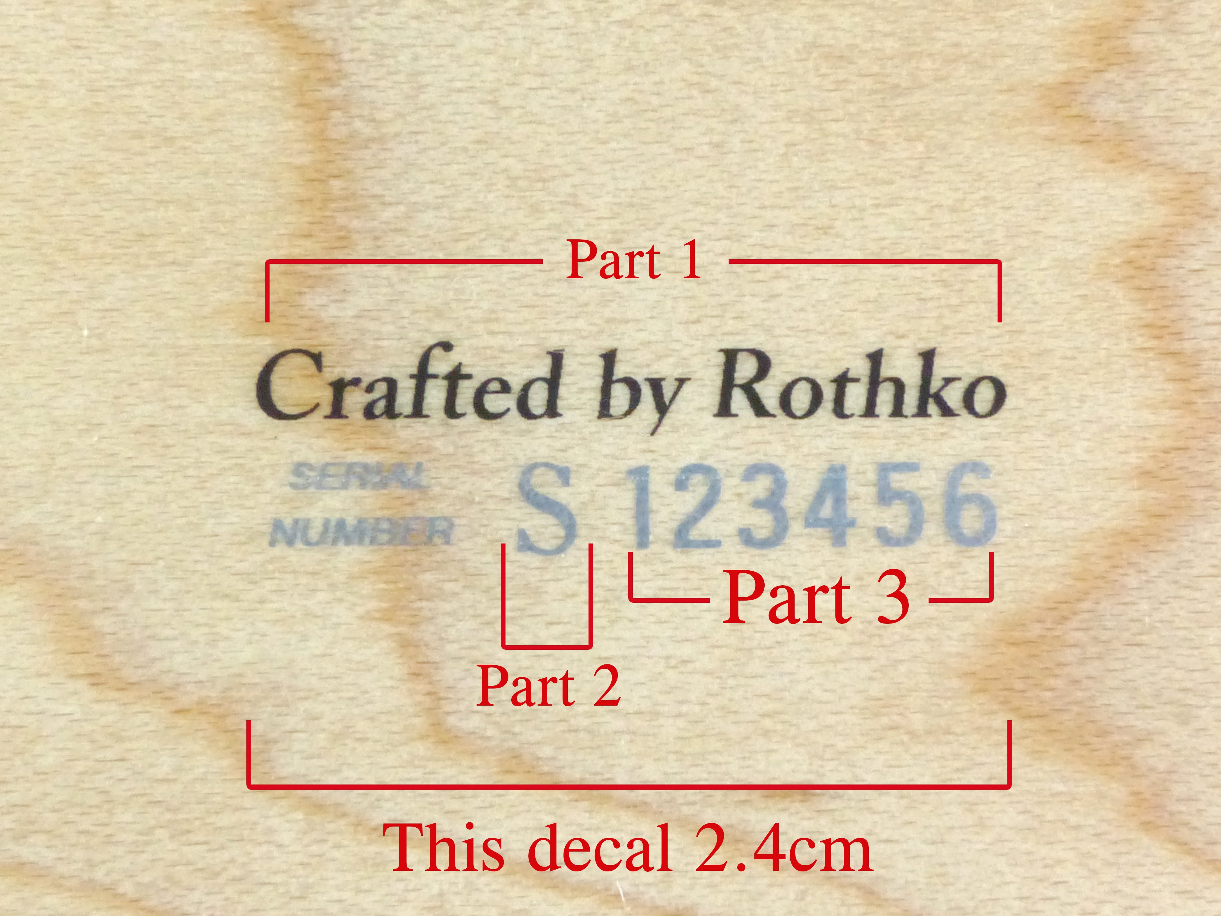 Custom Guitar Serial Number Waterslide Decal – Rothko and Frost