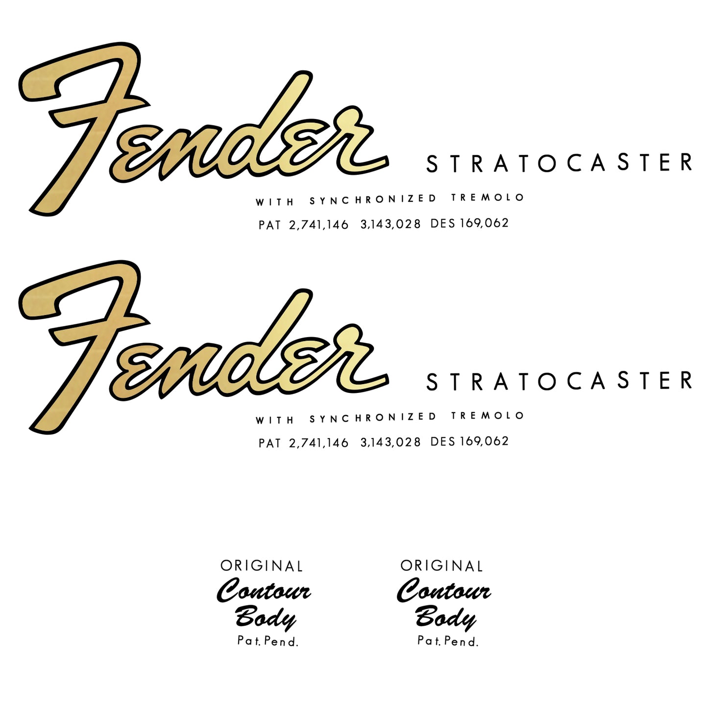 Stratocaster Restoration Headstock Decals x2