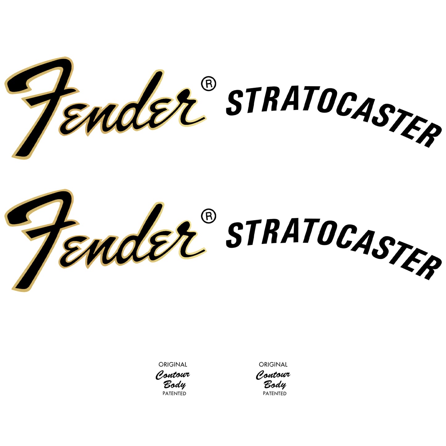 Stratocaster Restoration Headstock Decals x2