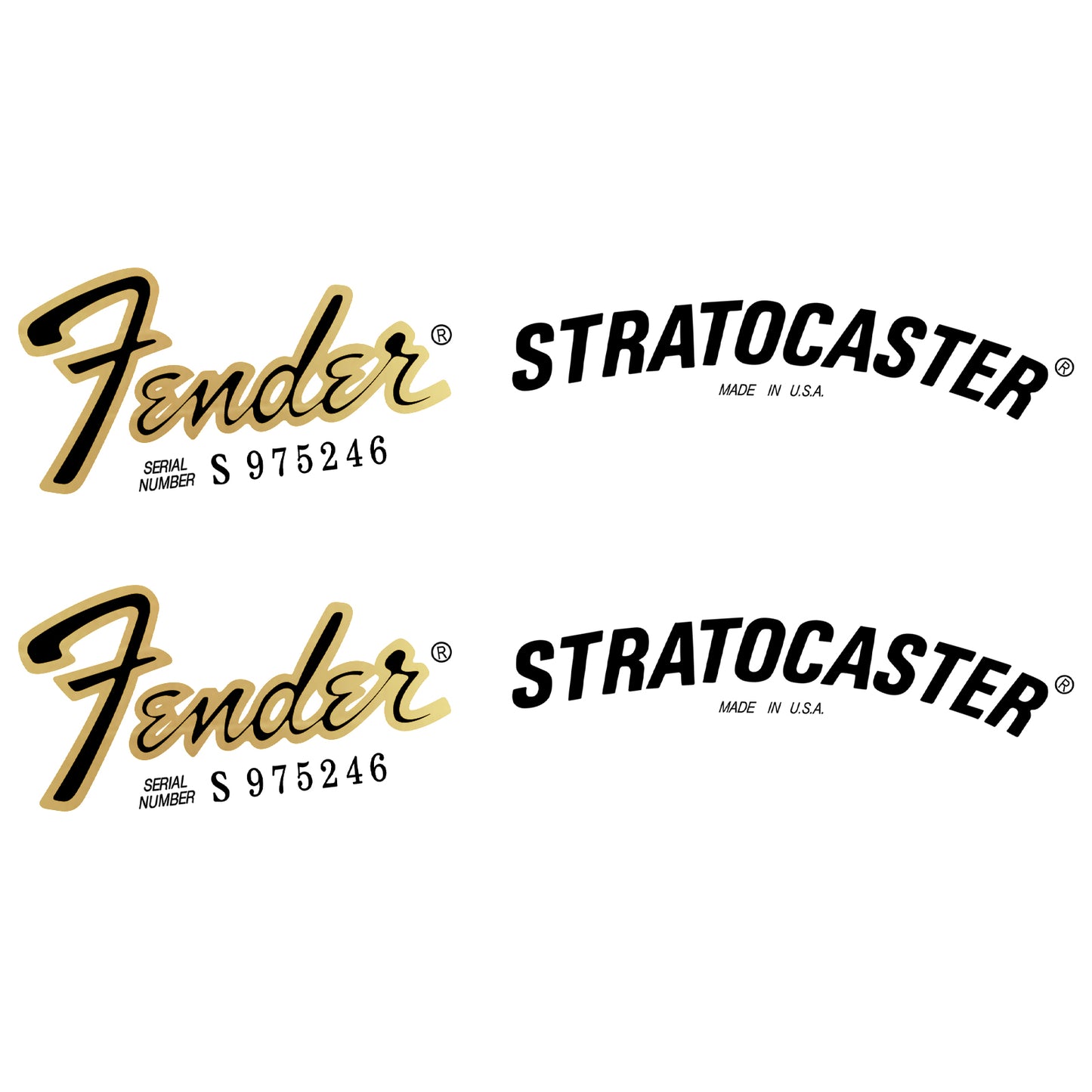 Stratocaster Restoration Headstock Decals x2